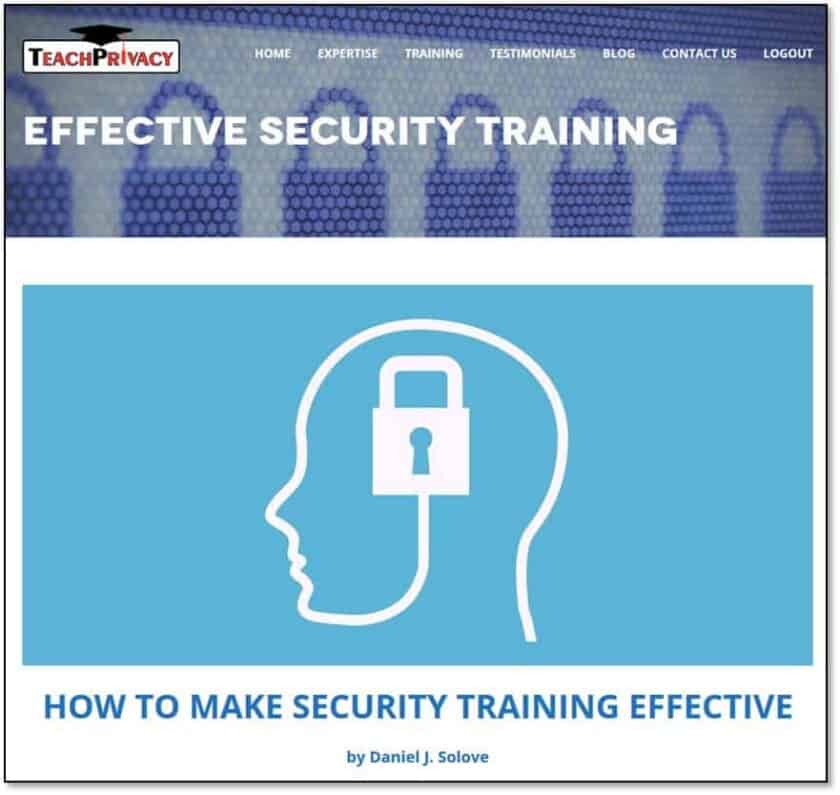 How to Make Security Training Effective | TeachPrivacy