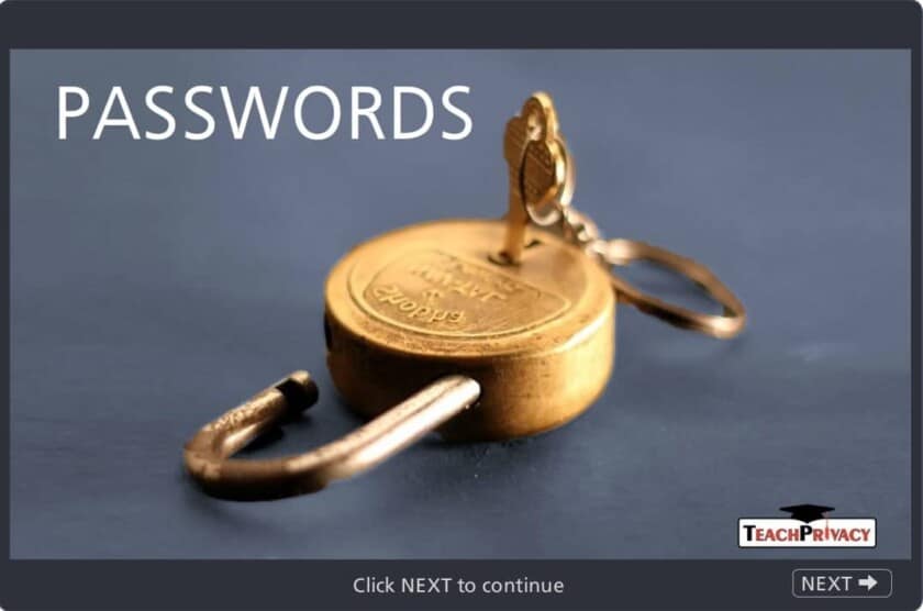 Passwords Cartoon - Security Awareness Training - TeachPrivacy