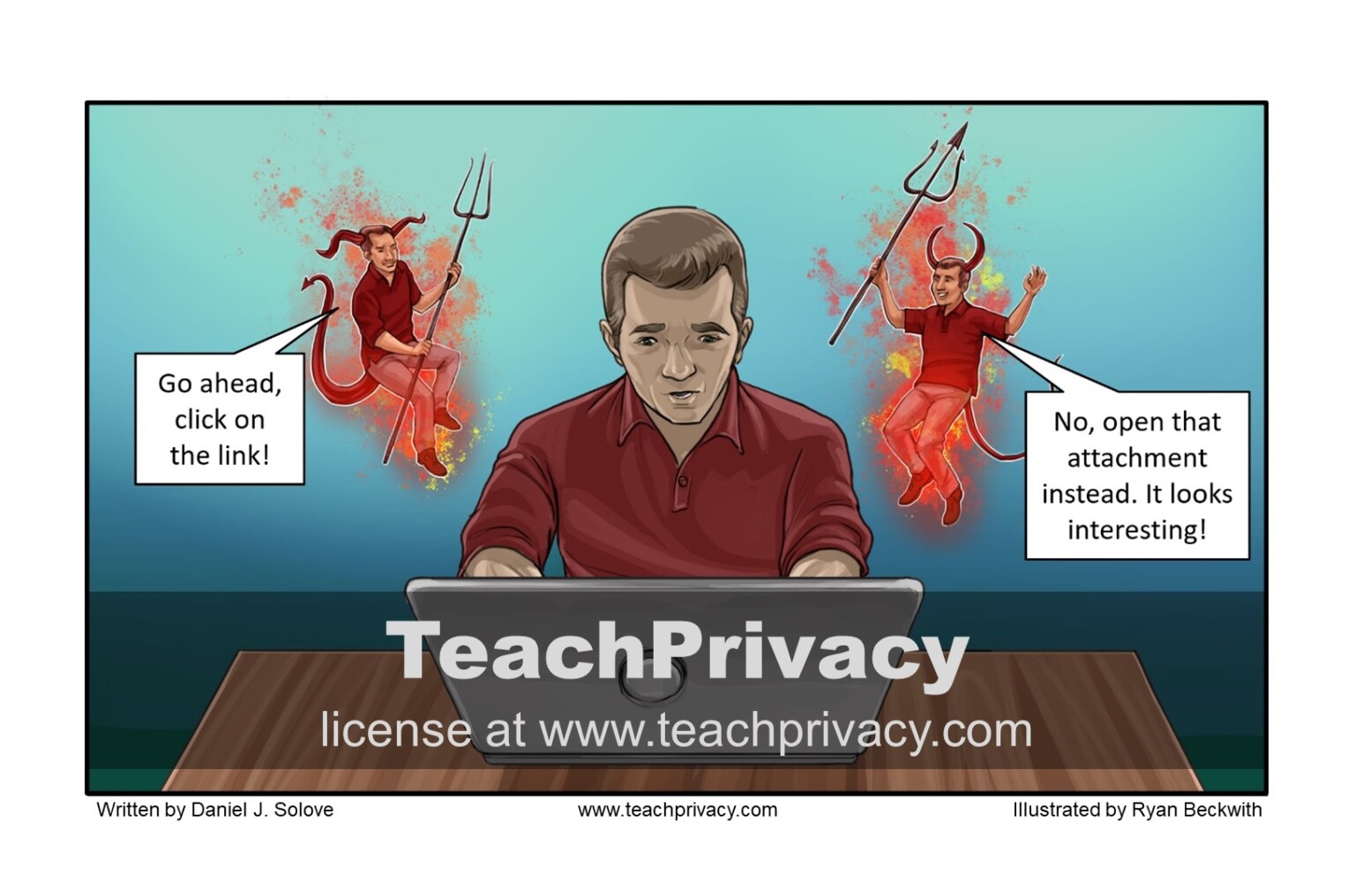 Cartoon: Phishing and Temptation to Click - TeachPrivacy Store